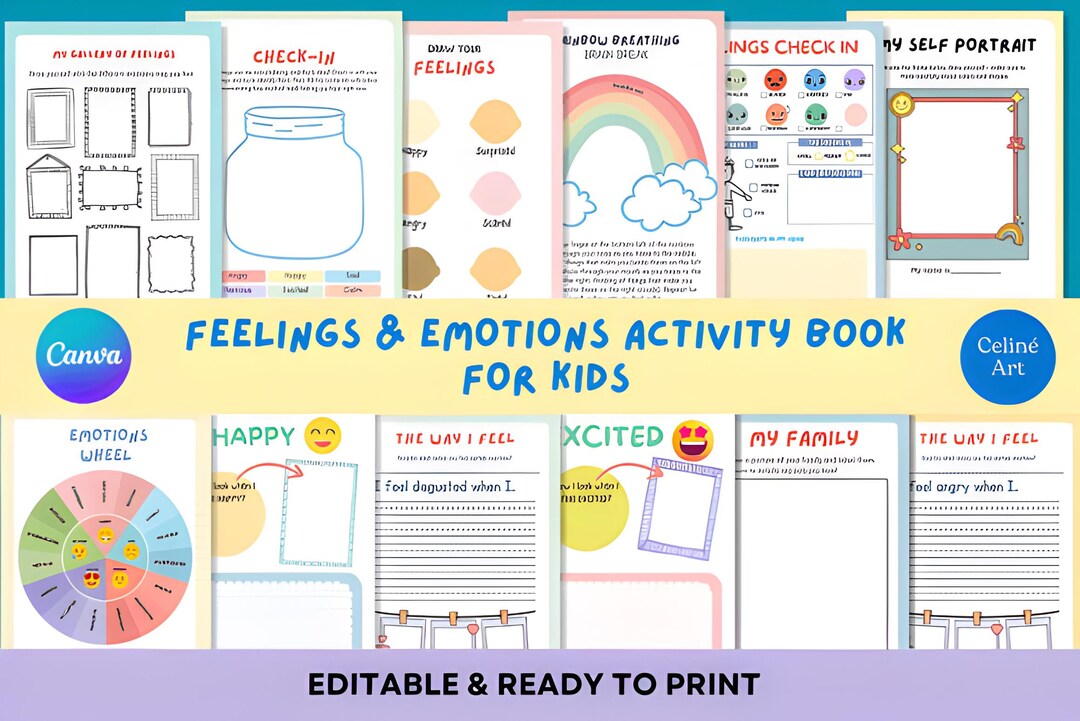 Editable Feelings Activity Book for Kids Emotional Learning, Fun ...
