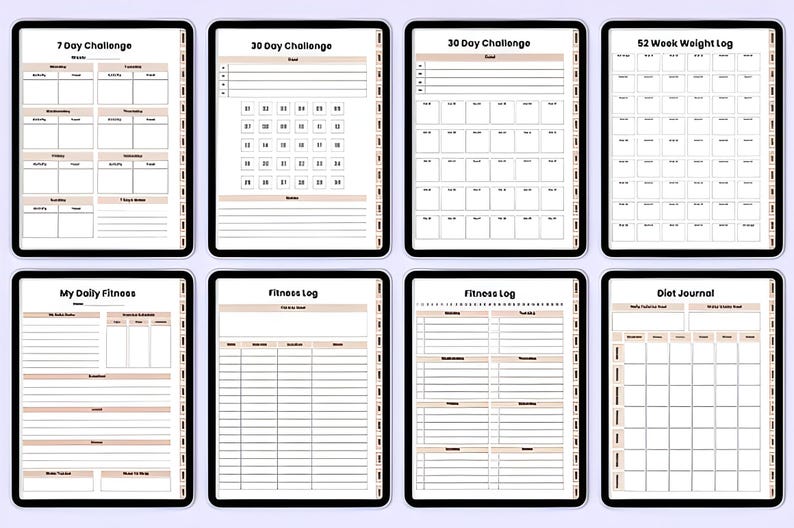 2025 Fitness Planner Canva Template, Editable KDP Wellness Planner ...