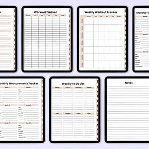 2025 Fitness Planner Canva Template, Editable KDP Wellness Planner ...