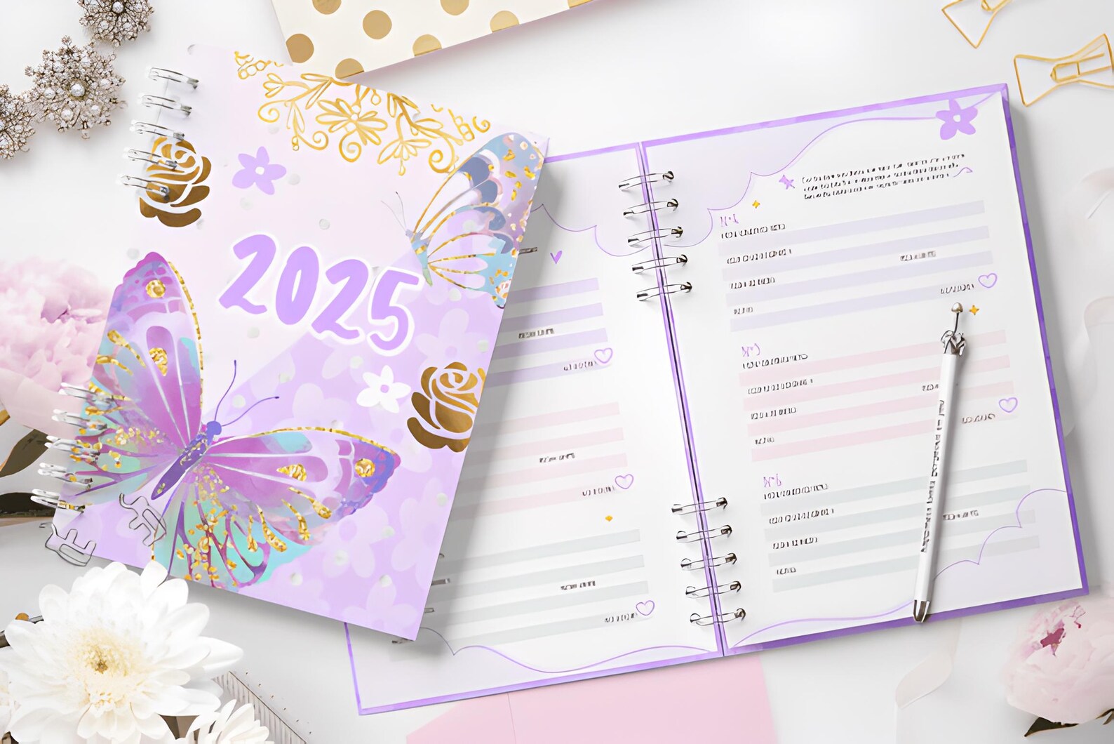 Printable 2025 Planner, Customizable Digital Agenda, Editable Daily ...