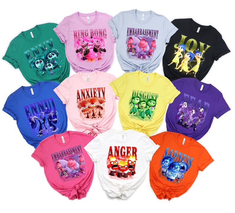 Inside Out Characters Shirts, Inside Out 2 Shirt, Joy, Sadness, Anger ...