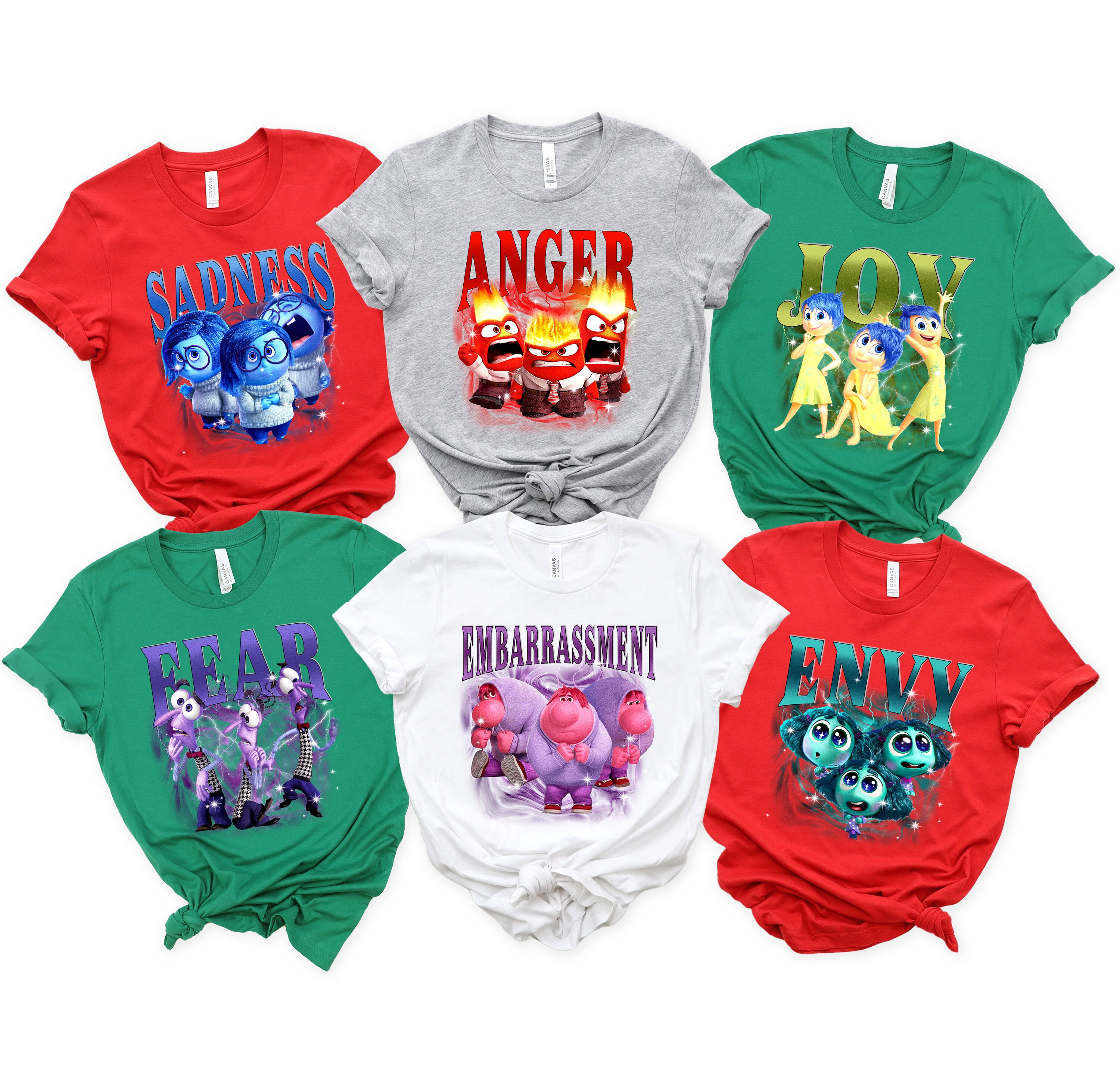 Inside Out Characters Shirts, Inside Out 2 Shirt, Joy, Sadness, Anger ...