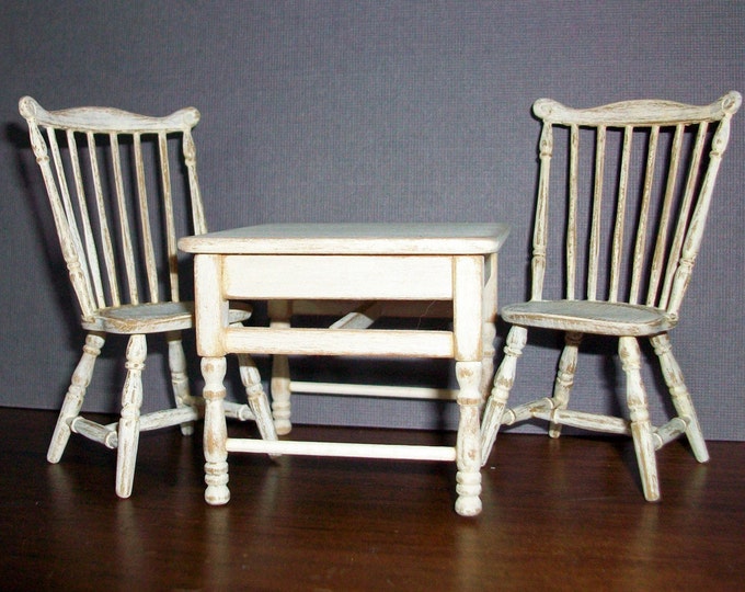 Miniature Table and Chairs 1 Inch Dollhouse Scale - Etsy