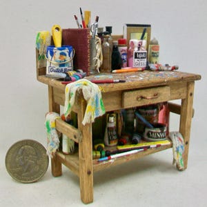 Miniature Art Studio Bench 1:12 Scale - Etsy