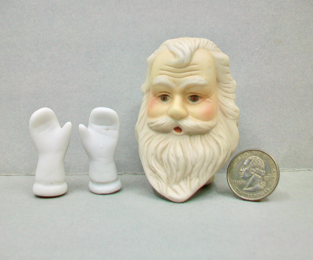 Porcelain Santa Head and Hands - Etsy