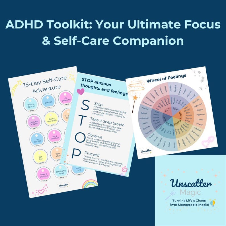ADHD Toolkit – Printable Digital ADHD Productivity Toolkit, Focus ...