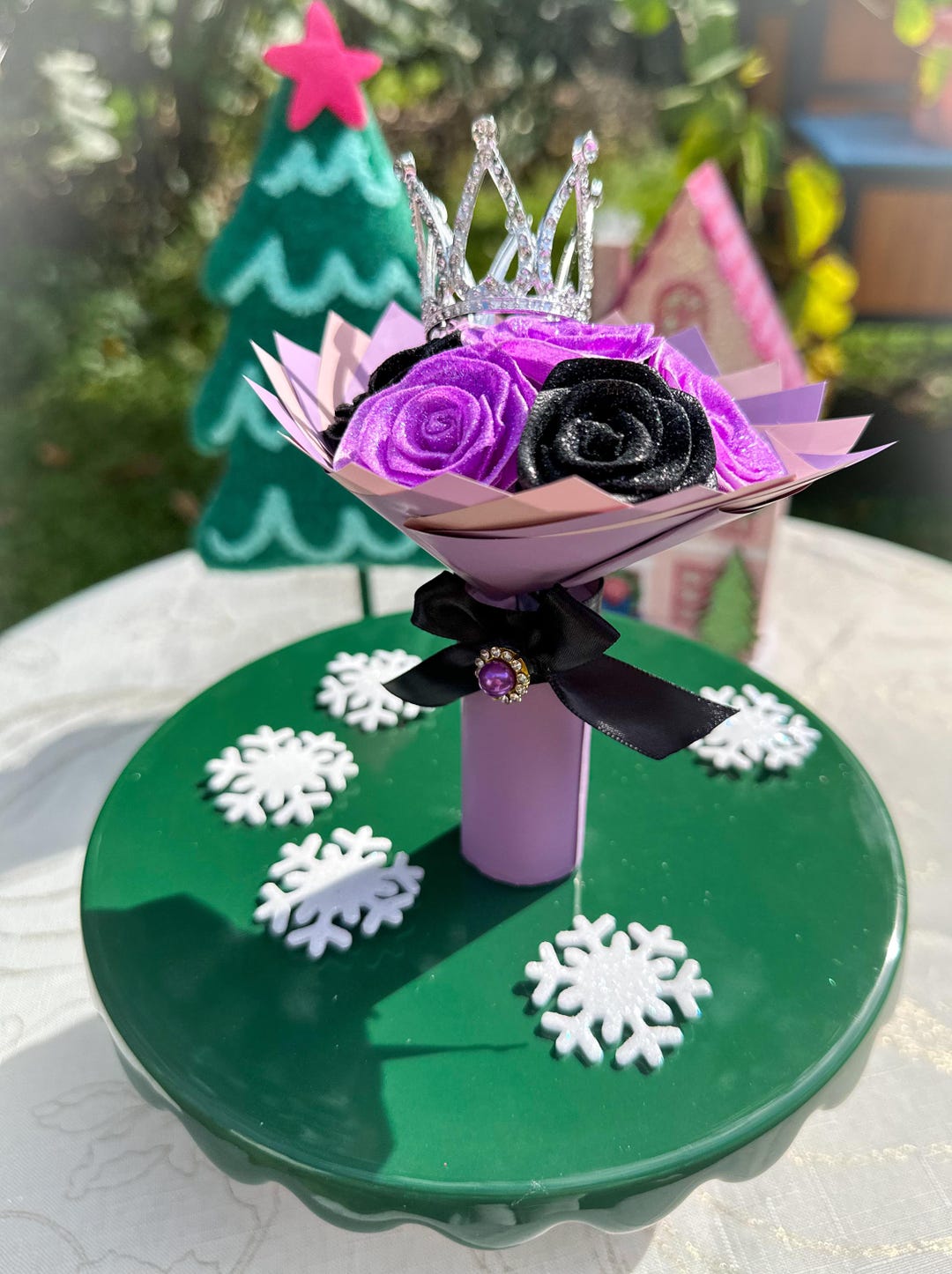 Mini Purple and Black Eternal Bouquet - Etsy