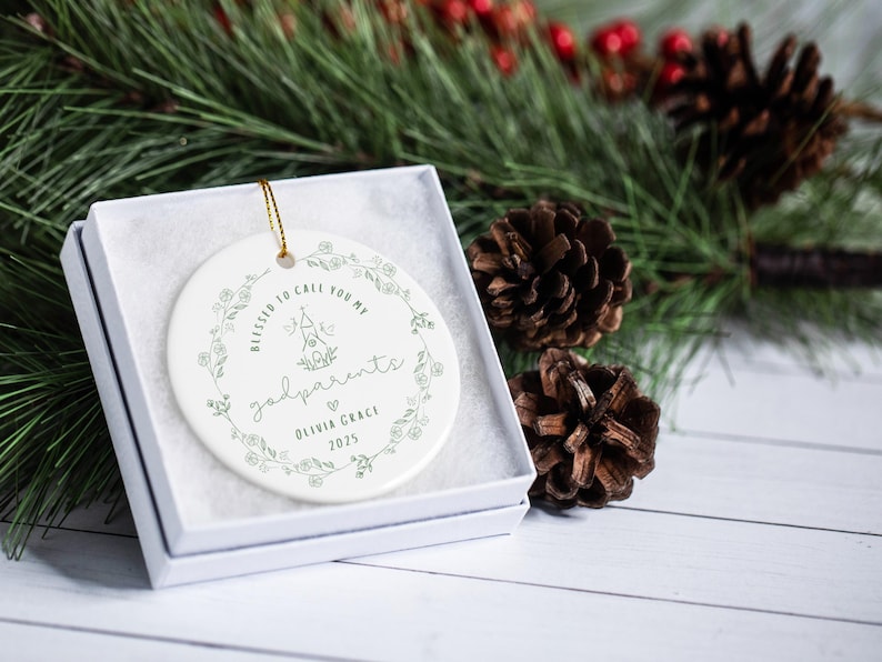Personalized Godparents Ornament, Custom Godparent Keepsake, Godfather ...