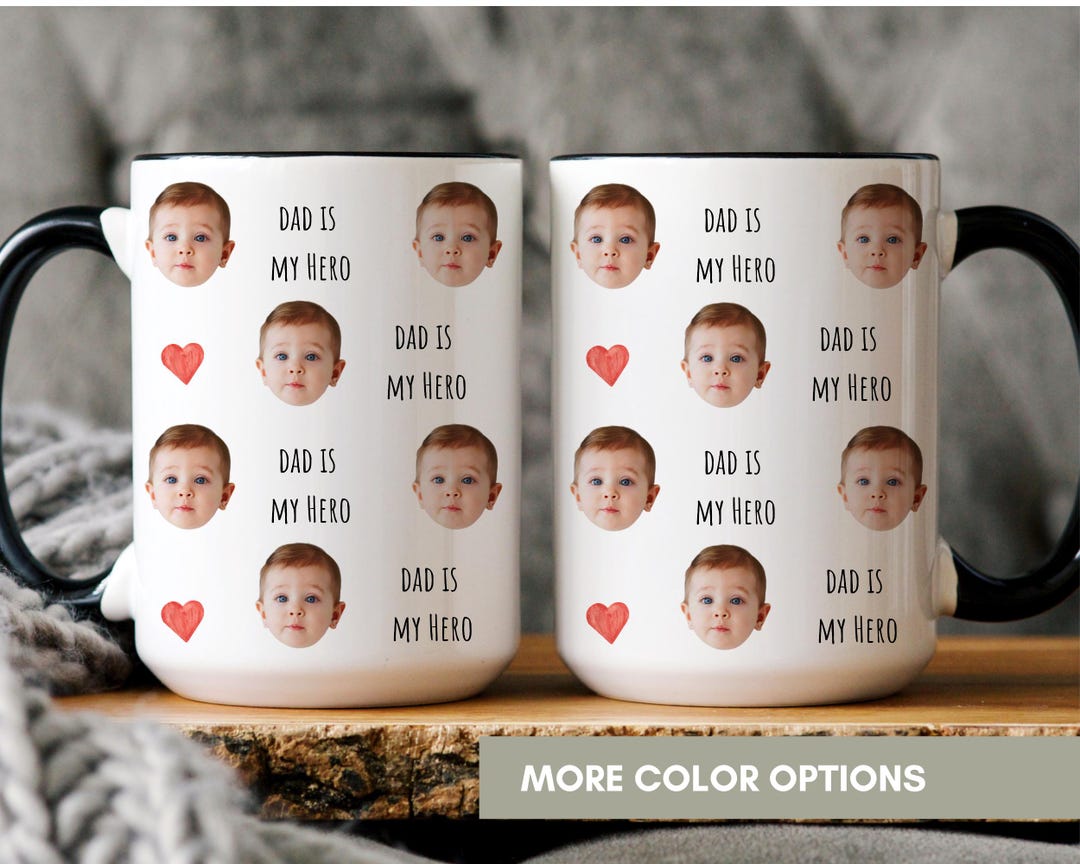 Personalized Baby Face Dad Mug, Custom Mug With Kid Picture, Children ...