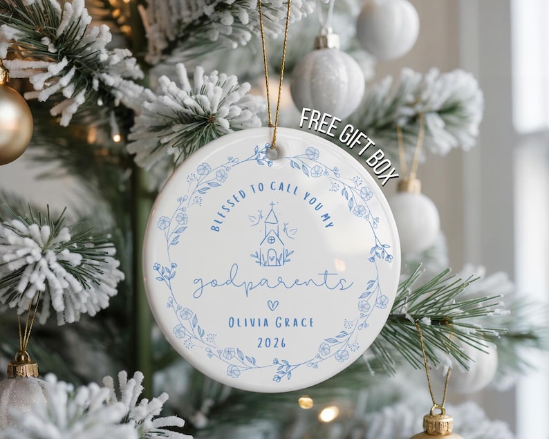 Personalized Godparents Ornament, Custom Godparent Keepsake, Godfather ...