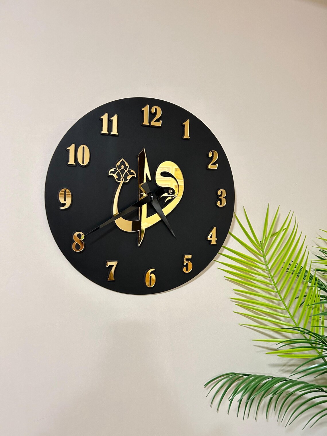 Islamic Wooden Wall Clock Allah Calligraphy, Silent Clock Mechanism ...