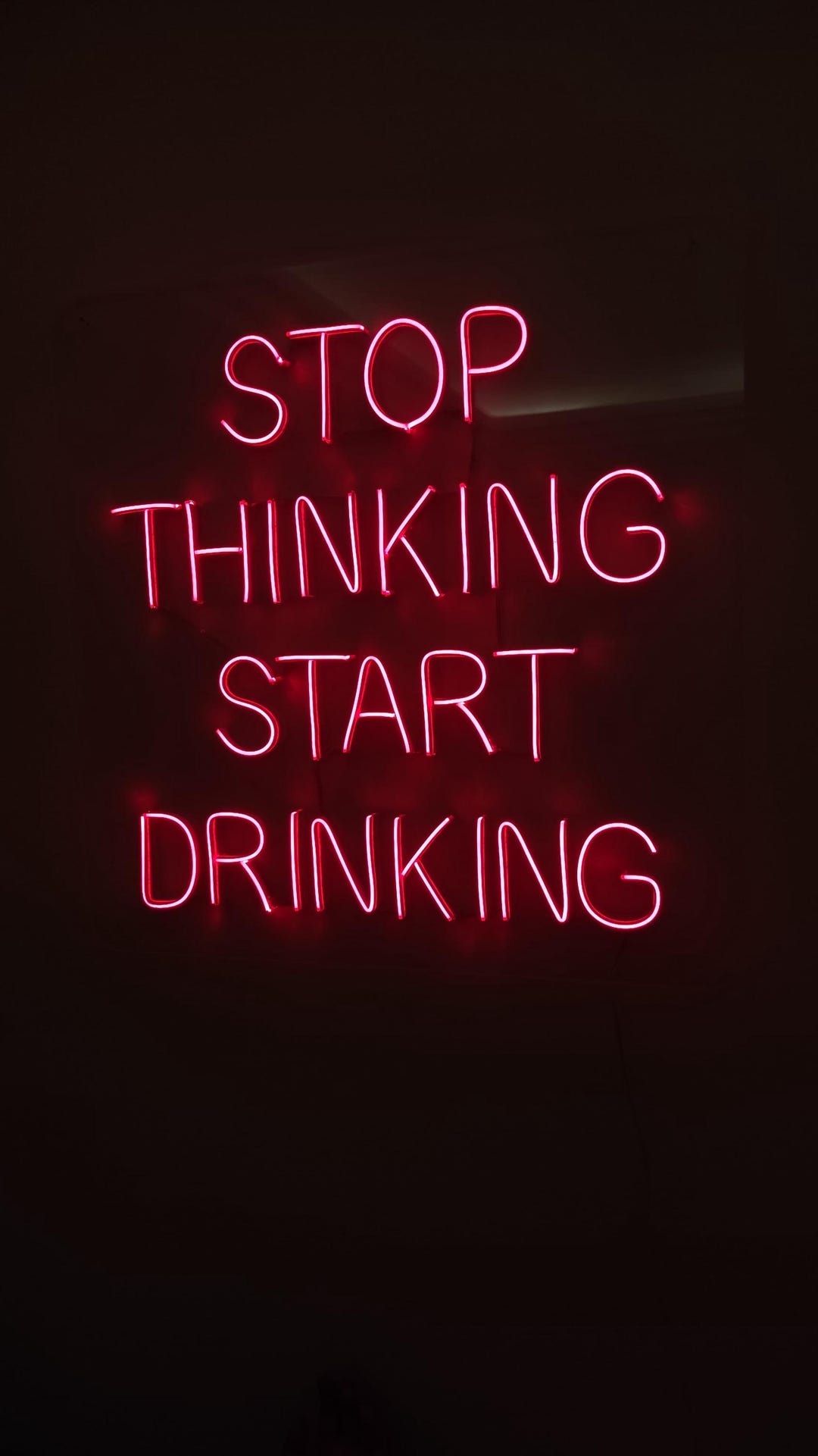 Pub Slogans, Neon Design for Pub, Stop Thinking Neon Decor, Club Motto ...