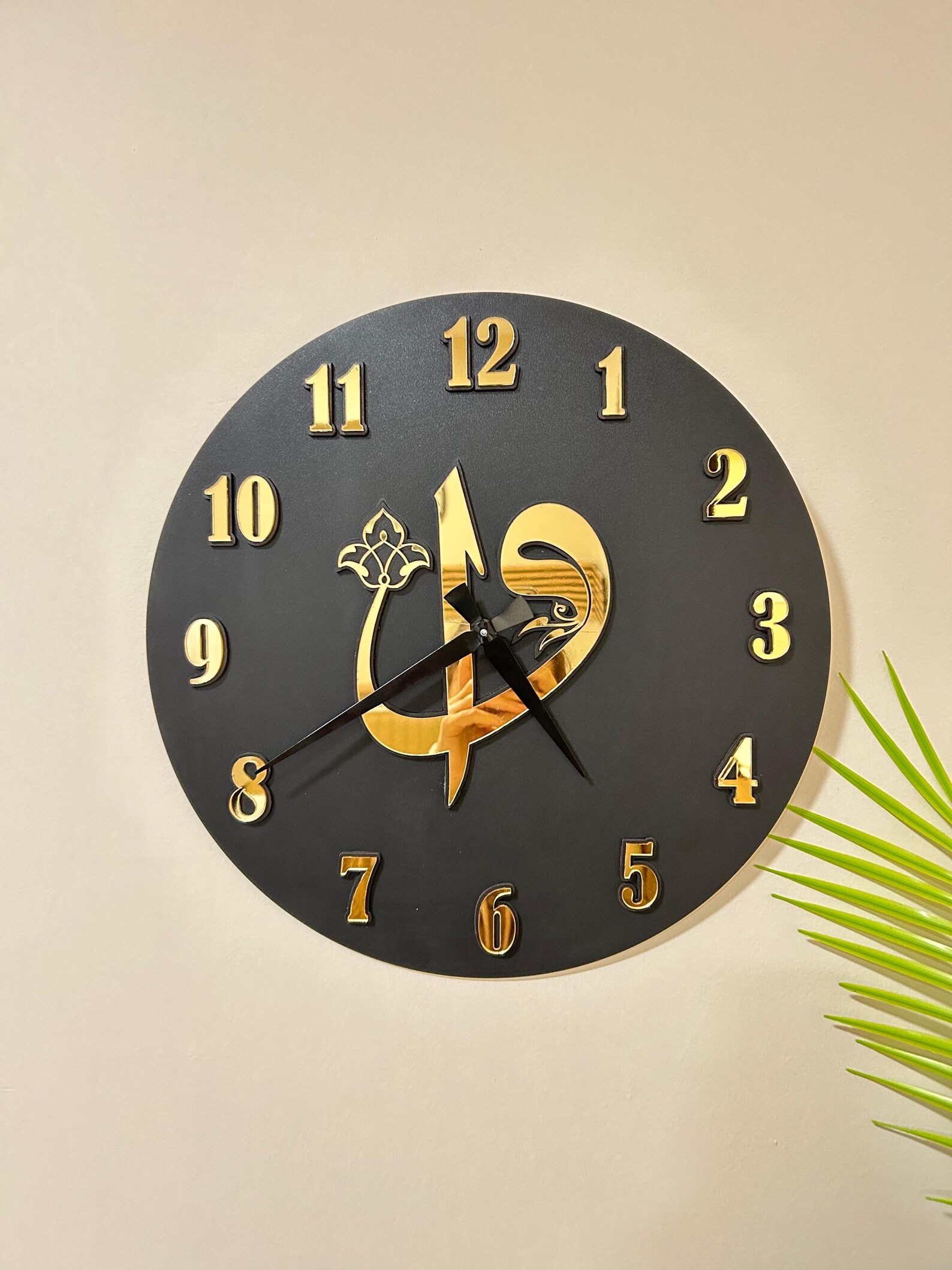 Islamic Wooden Wall Clock Allah Calligraphy, Silent Clock Mechanism ...