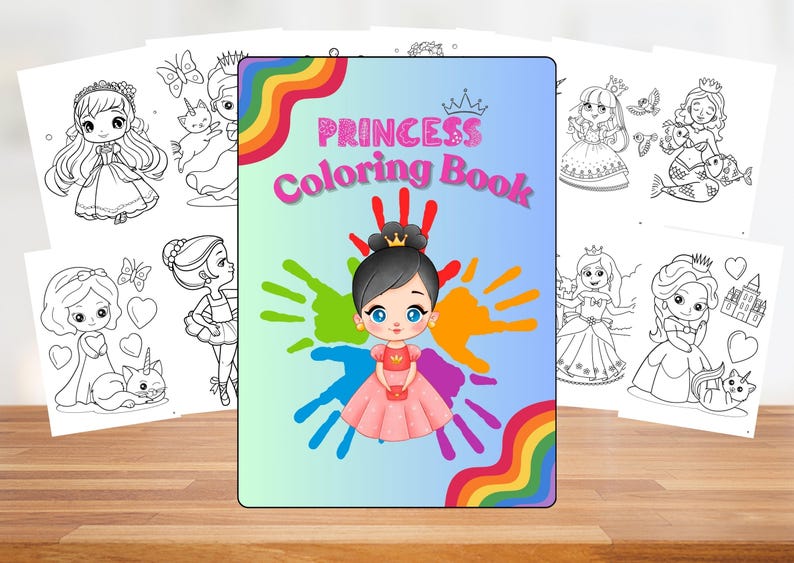 Princess Coloring Book printable - Etsy