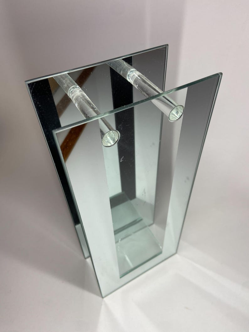 MCM Unique Mirrored Glass Display Piece - Thick Mirror, Midcentury ...