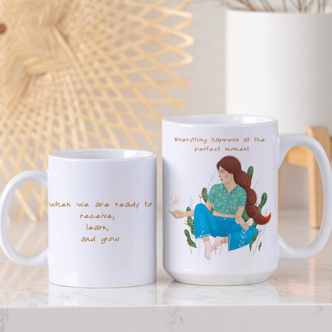Mug With Feminine Connection Design - Manifestation Quote, Law of ...