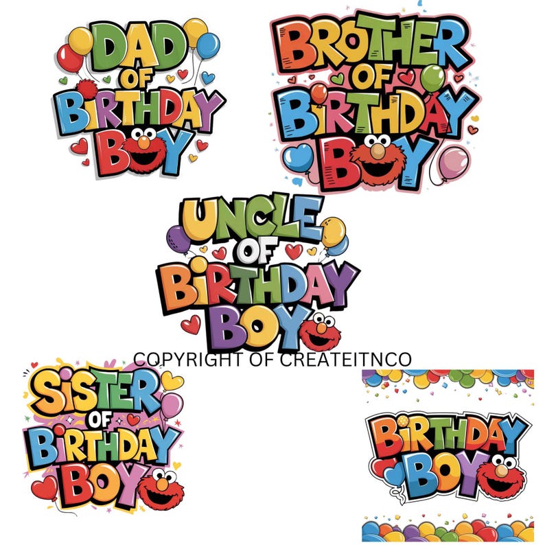 Elmo Birthday Tshirt Matching Family Sets Digital Files Only - Now ...