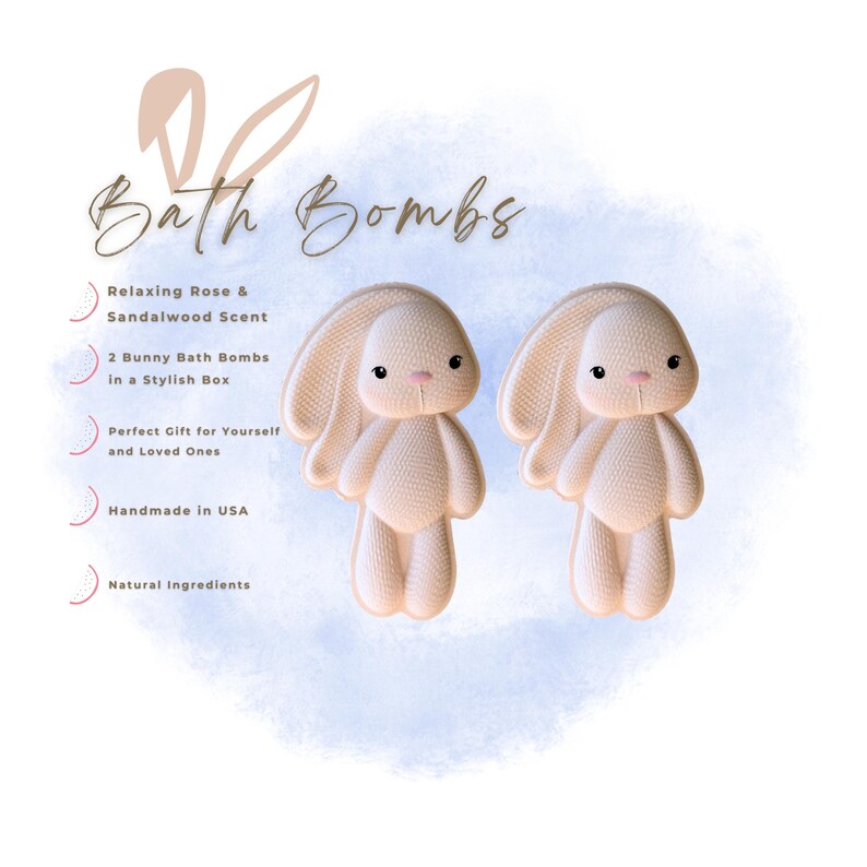 Bath Bomb Gift Set 2pc Bunny Shaped Bath Bombs in a Stylish Box ...