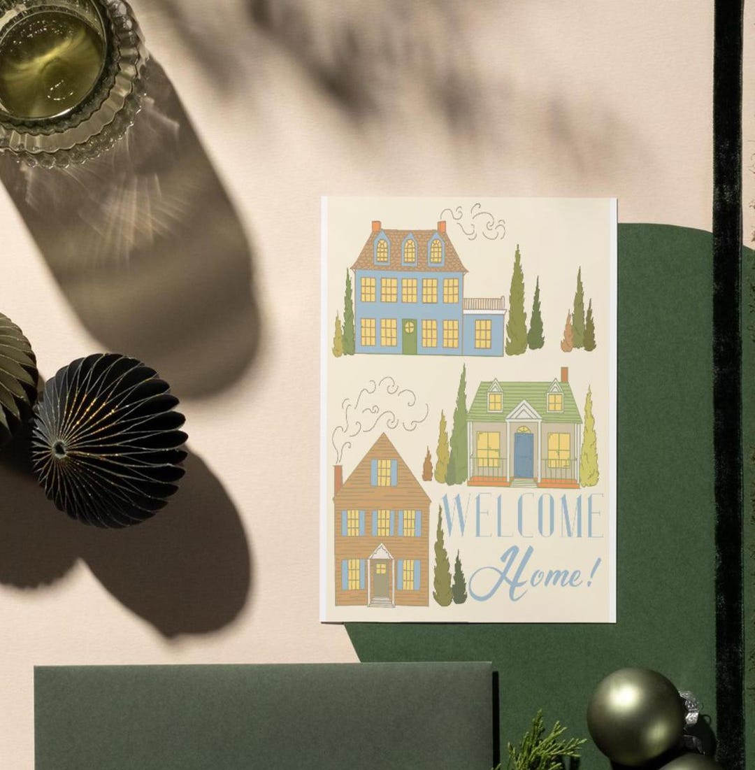 Digital Download, Printable Greeting Card, 5x7 welcome Home ...