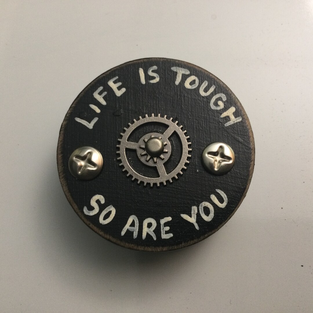 Magnet -‘life is Tough so Are You’ - Wood - Hand Painted - Etsy
