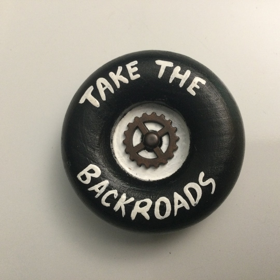 Magnet -‘take the Backroads’ - 2” Wood Wheel - Hand Painted - Etsy