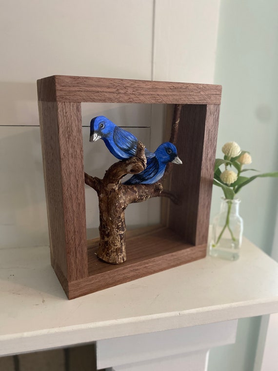 Blue Bird Shadow Box Art 9x8 x 3 Self | Etsy