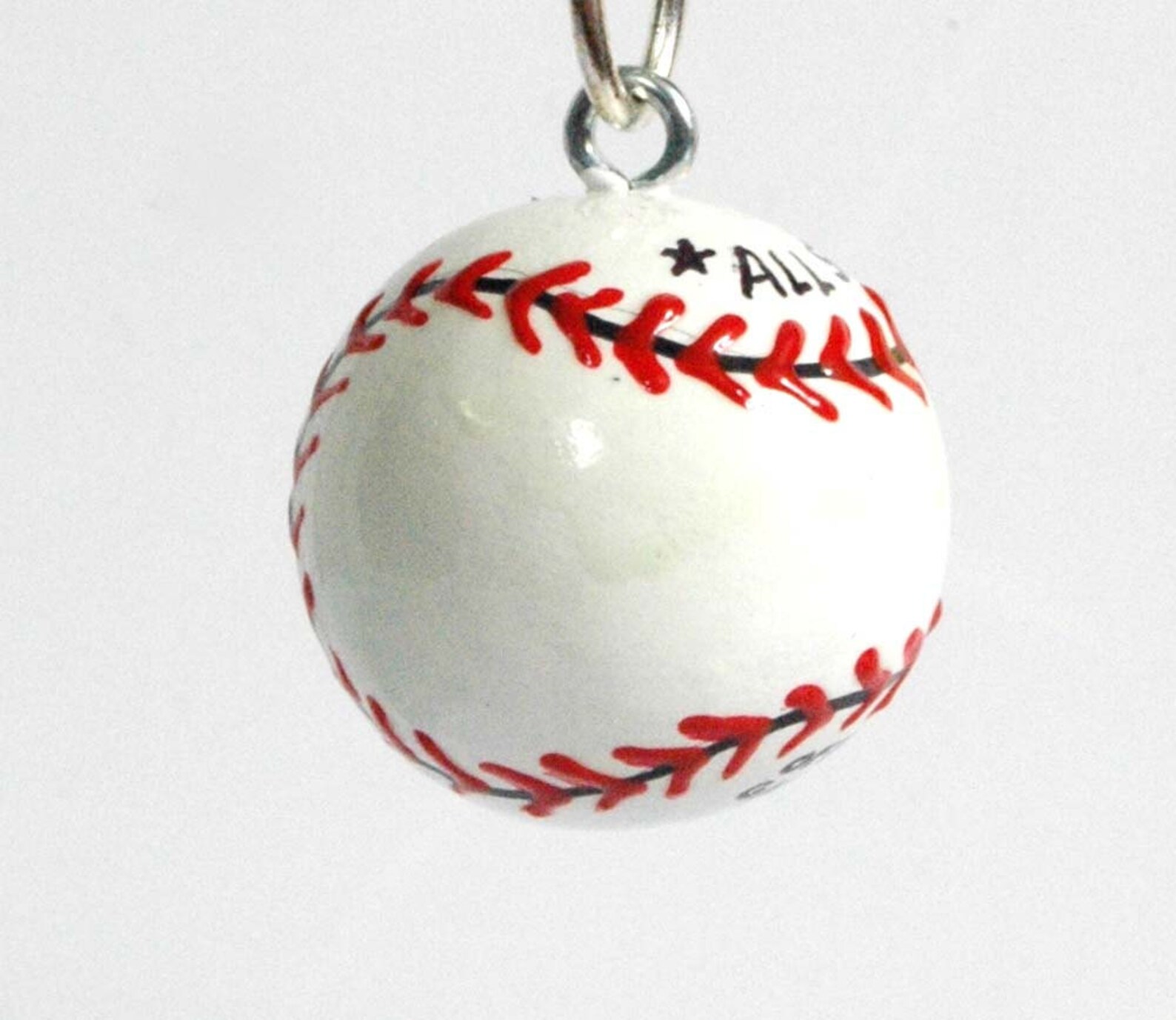 Personalized BASEBALL Charm for Bag - Backpack - Key Ring - Zipper Pull ...