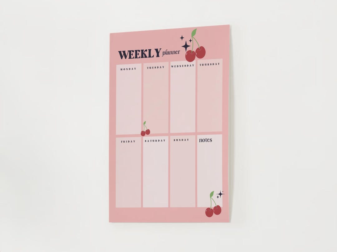 Retro Cherry-themed Weekly Calendar | Digital Download - Etsy