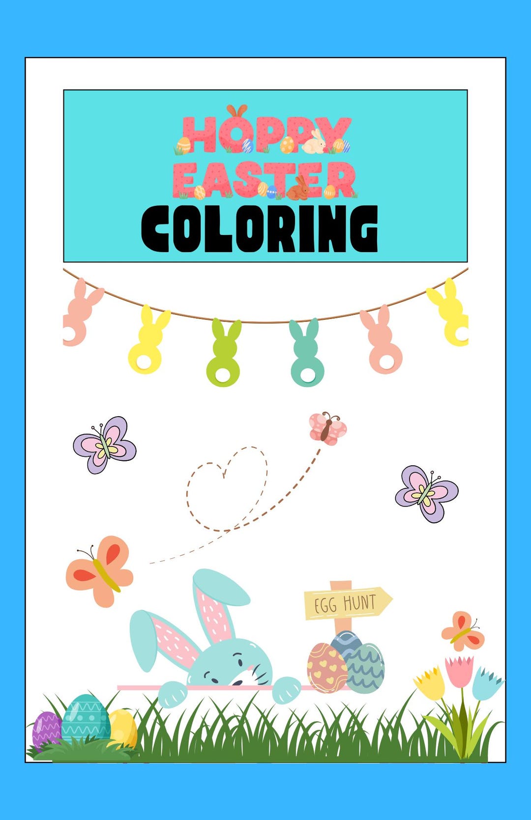Hoppy Easter Coloring Sheets - Etsy