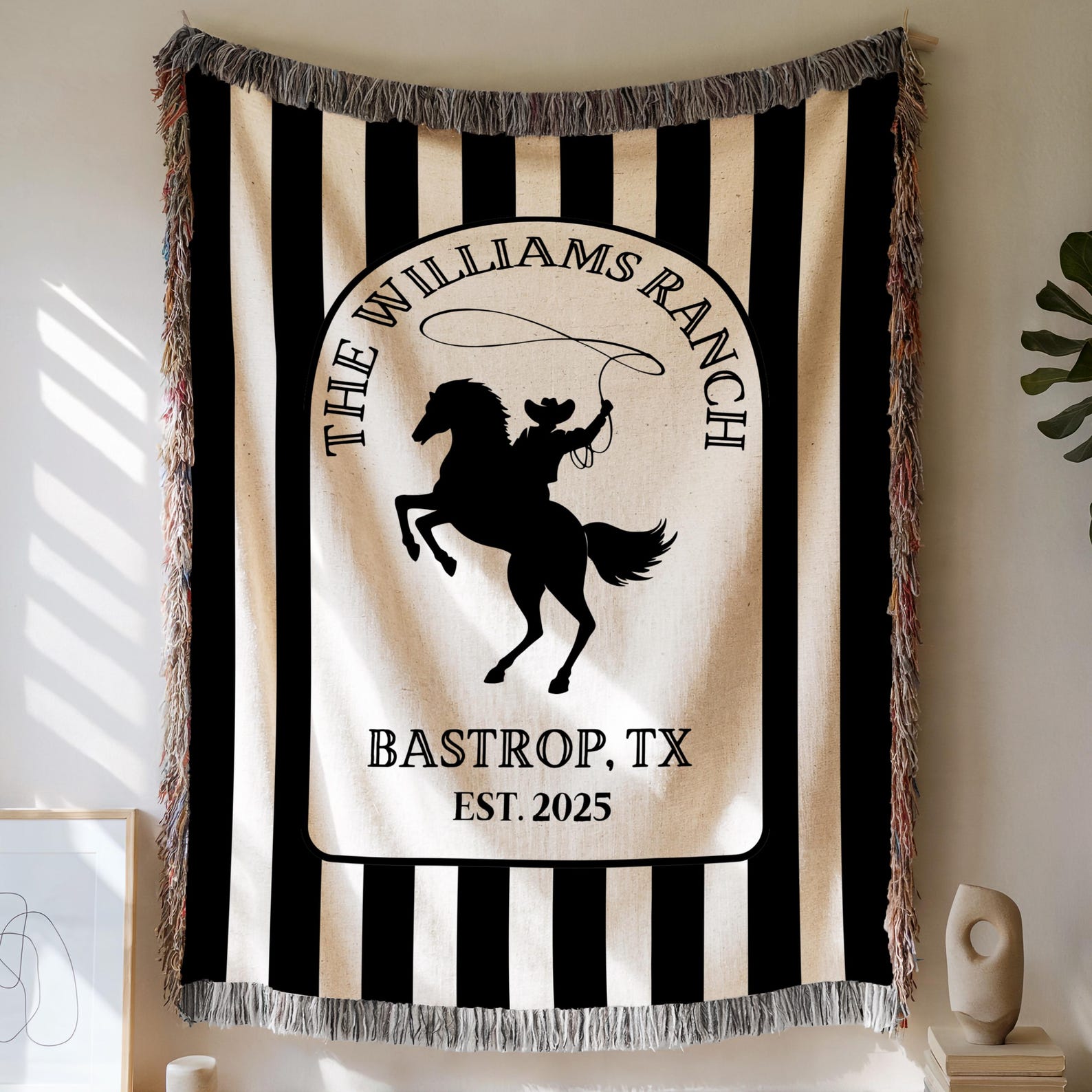 Custom Woven Ranch Blanket: Personalized Family Cowboy Keepsake - Etsy