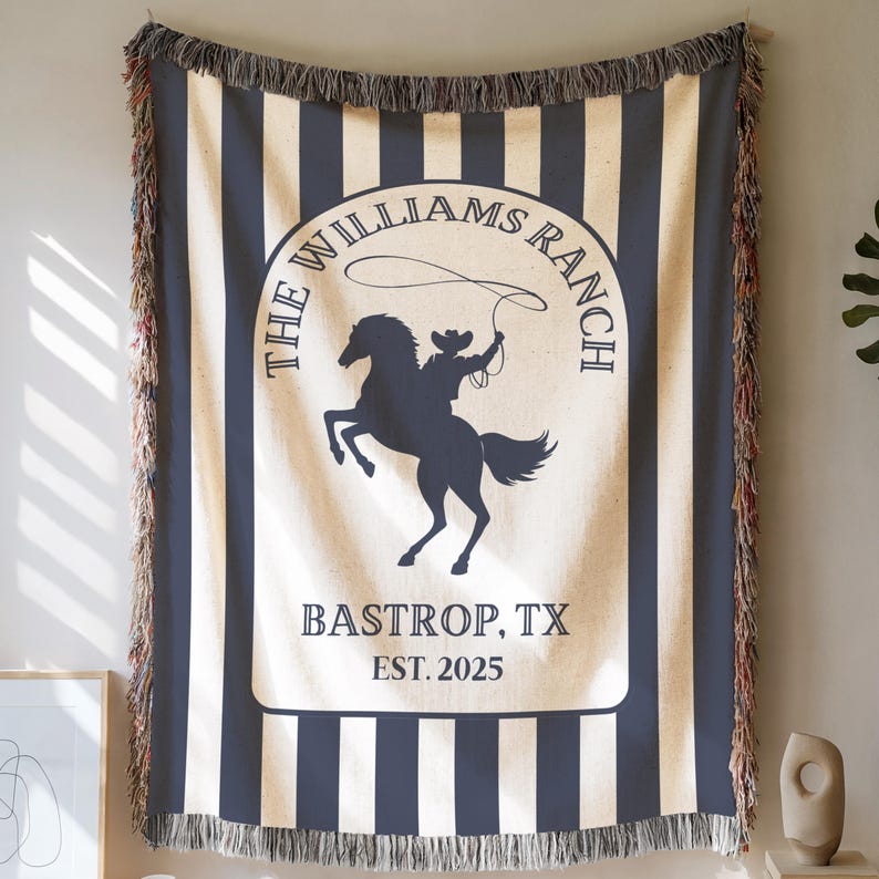 Custom Woven Ranch Blanket: Personalized Family Cowboy Keepsake - Etsy