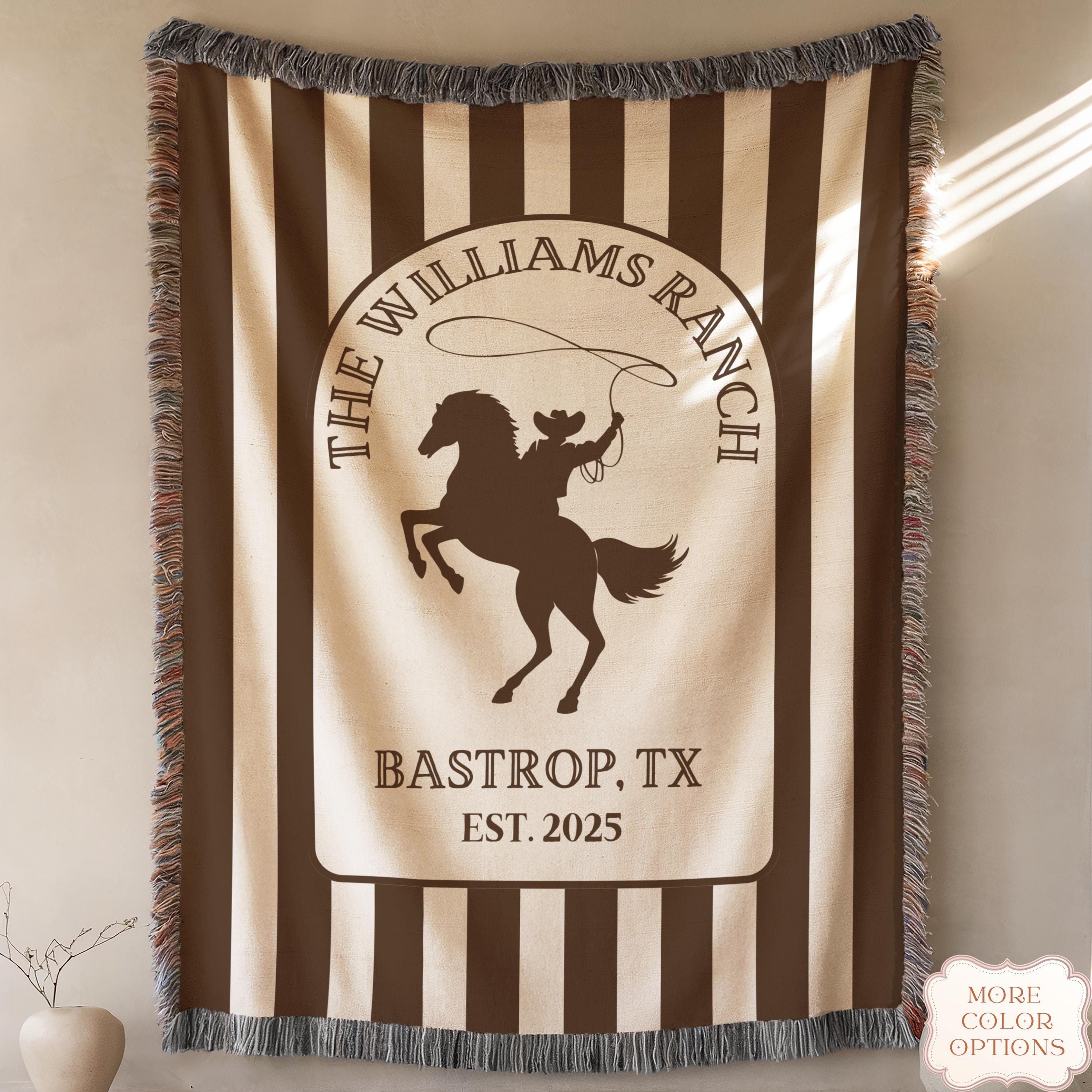 Custom Woven Ranch Blanket: Personalized Family Cowboy Keepsake - Etsy