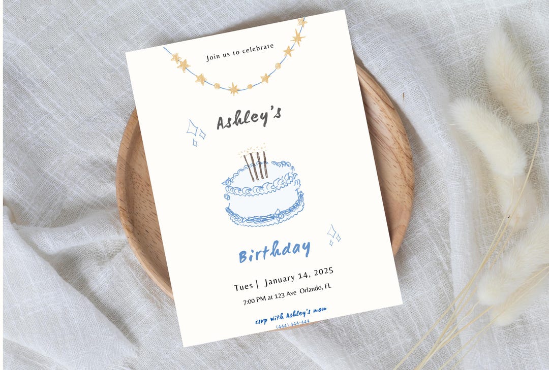 Editable Birthday Cake Invite, Birthday Cake, Cake Invite, Birthday ...