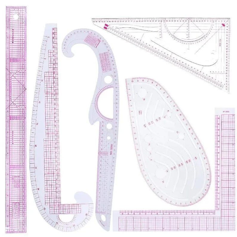 Multifunctional French Curve Ruler Soft Plastic Patchwork Ruler Measure ...