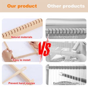 Weaving Loom Kit Wooden Weaving Frame With Big Eye Needle Hand Knitting ...