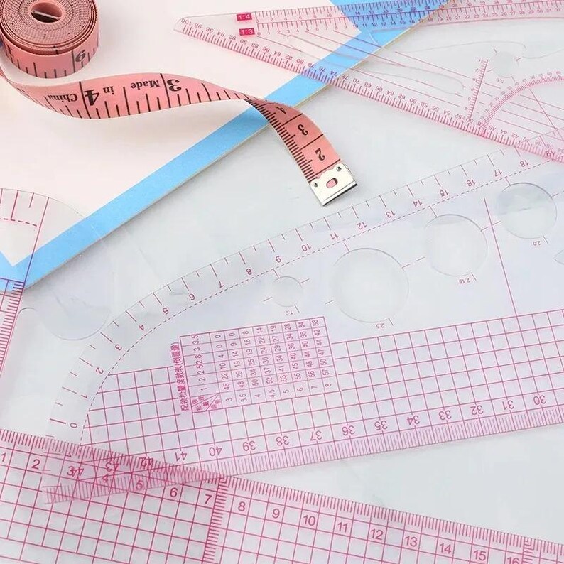 Multifunctional French Curve Ruler Soft Plastic Patchwork Ruler Measure ...