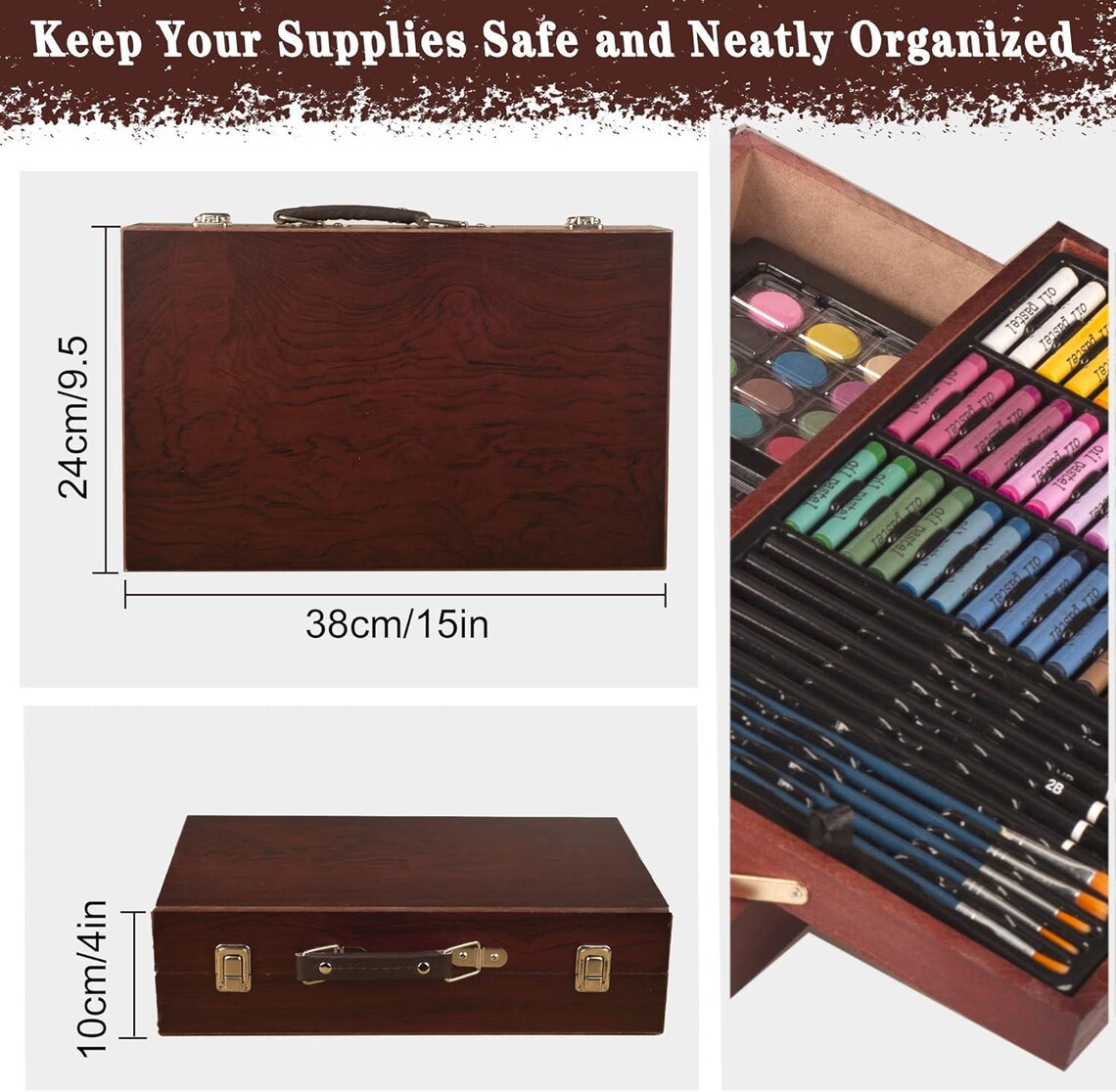 168-pack Art Supplies, Deluxe Wooden Art Set Crafts Drawing Painting ...