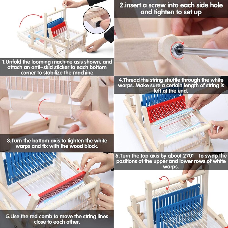 Wooden Multi-craft Weaving Loom - DIY Hand-knitting Weaving Machine ...