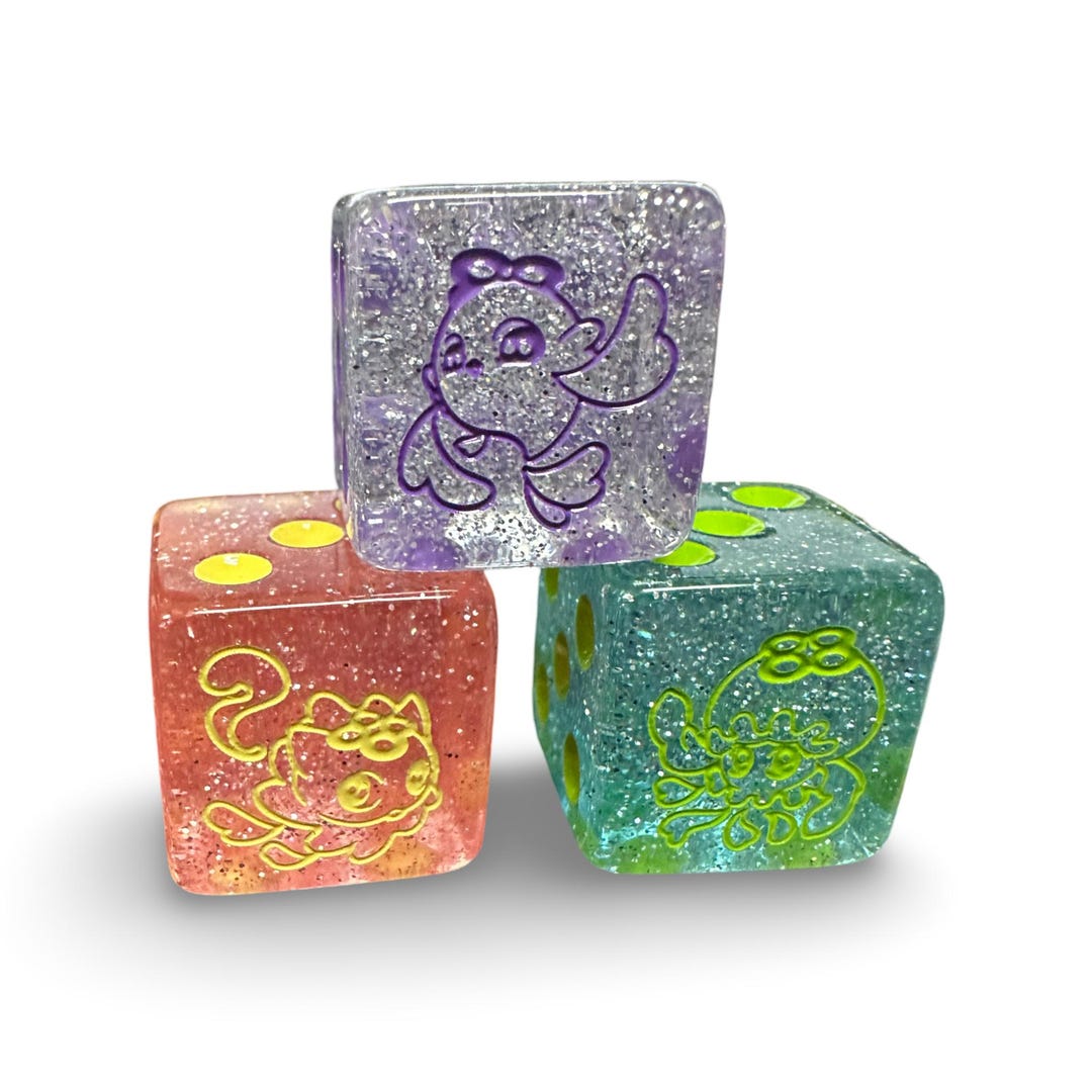 Mulcharmy Dice Glitter Fuwalos Purulia Meowls Yugioh Set Cute - Etsy