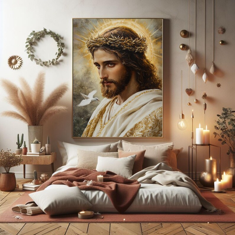 Majestic Prince of Peace Spiritual Oil Painting Portrait Divine ...