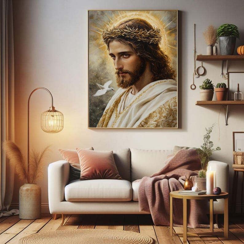 Majestic Prince of Peace Spiritual Oil Painting Portrait Divine ...