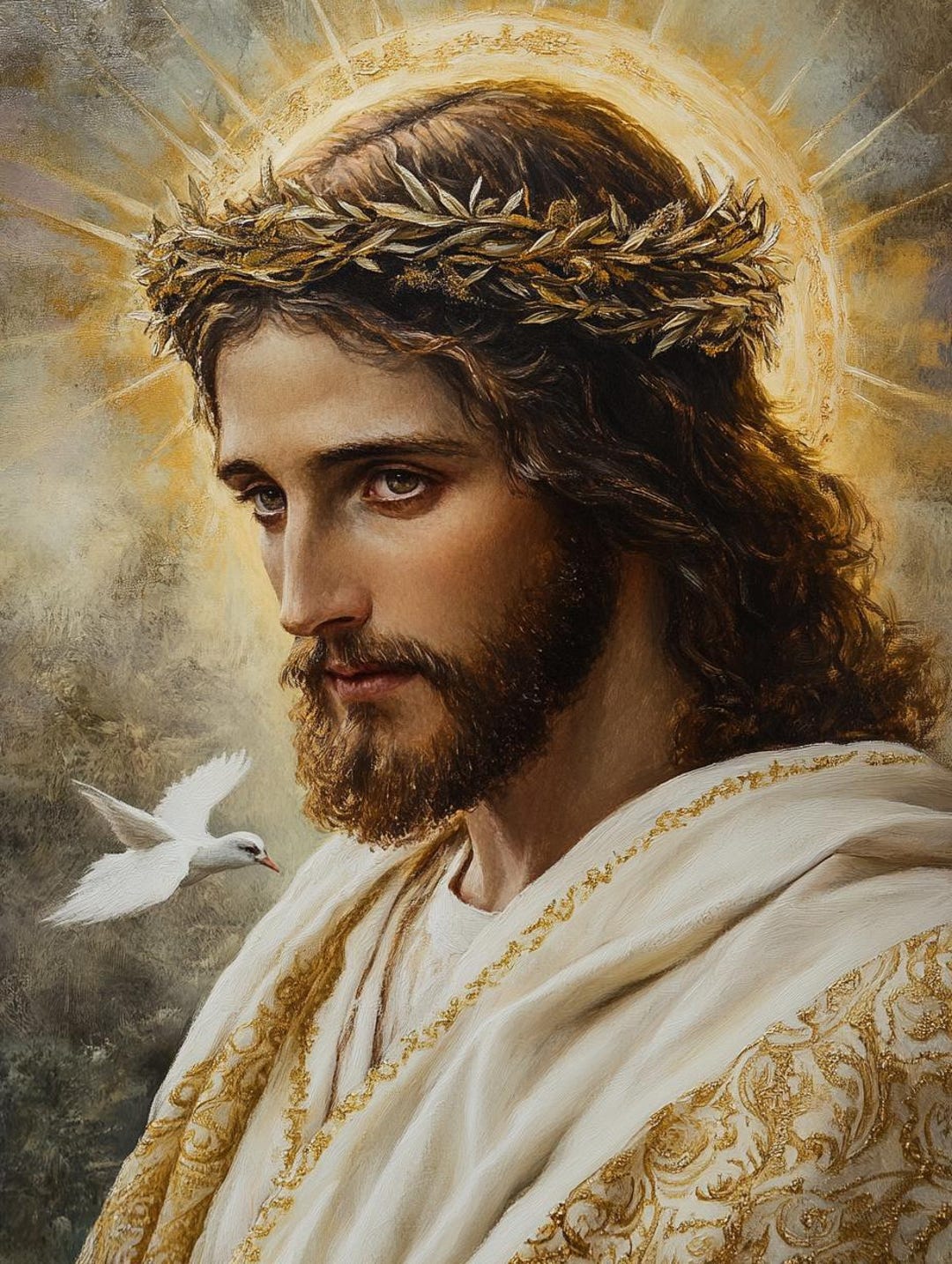 Majestic Prince of Peace Spiritual Oil Painting Portrait Divine ...