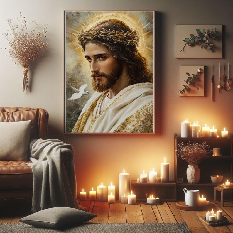 Majestic Prince of Peace Spiritual Oil Painting Portrait Divine ...