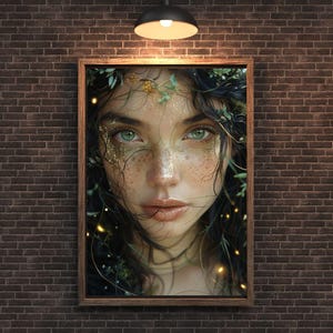 Enchanting Boho Forest Goddess – Digital Wall Art, Ethereal Nature ...