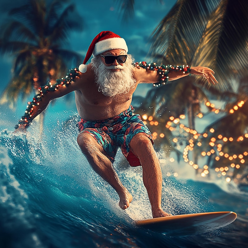 Tropical Santa - Etsy
