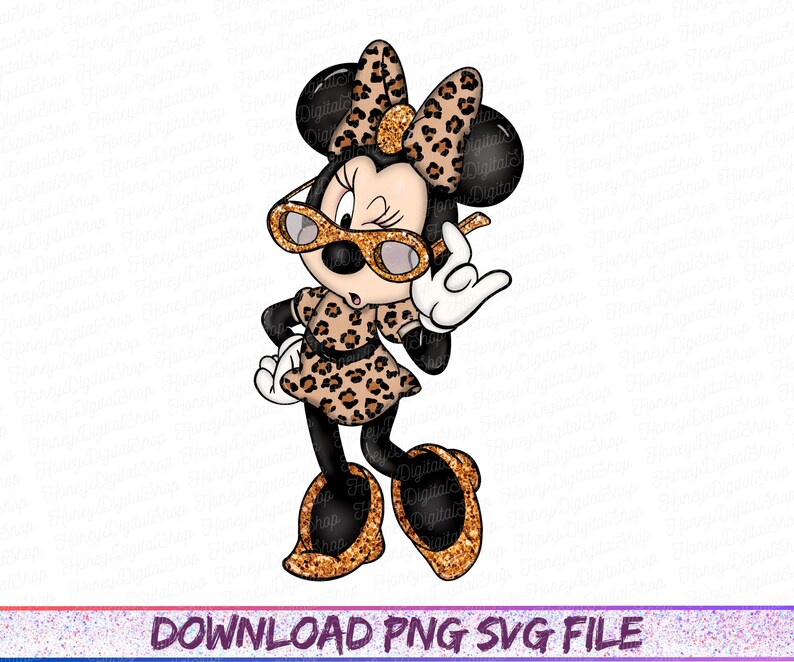 Archivo PNG Leopard Minnie Mouse, Minnie Pink Glitter, Minnie ...