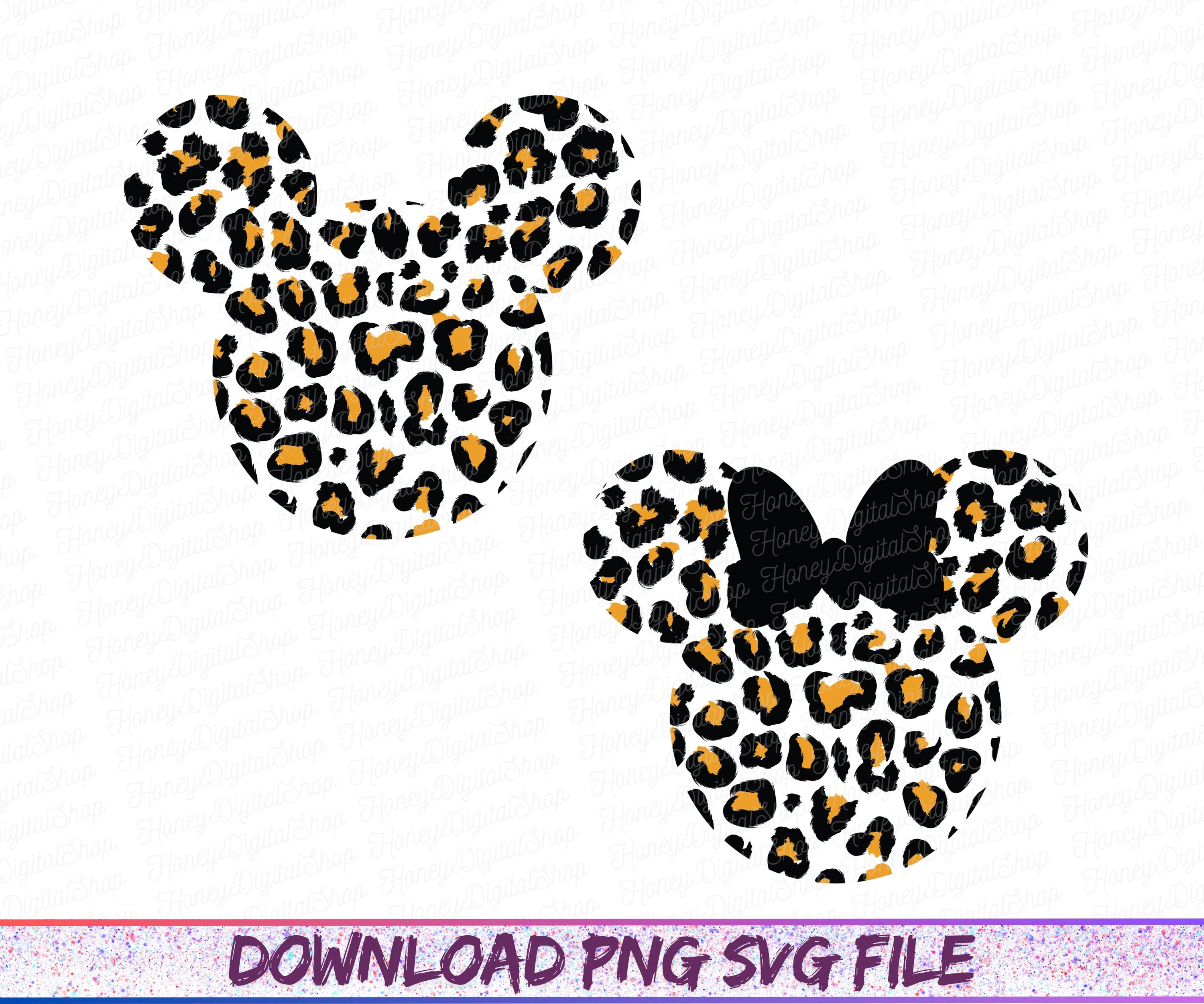 Mickey Cheetah Leopard, Minnie Cheetah Svg, Print Svg, Png, Clipart ...