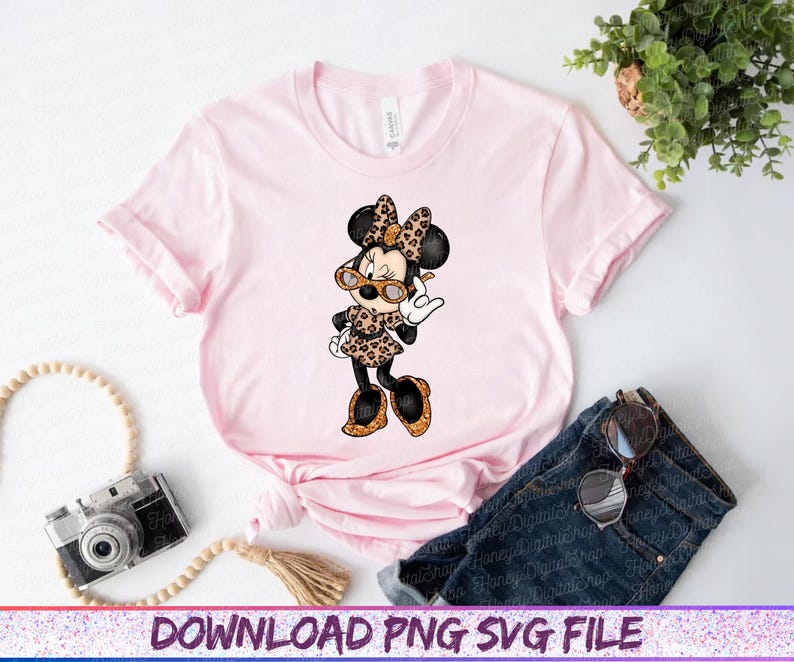 Archivo PNG Leopard Minnie Mouse, Minnie Pink Glitter, Minnie ...