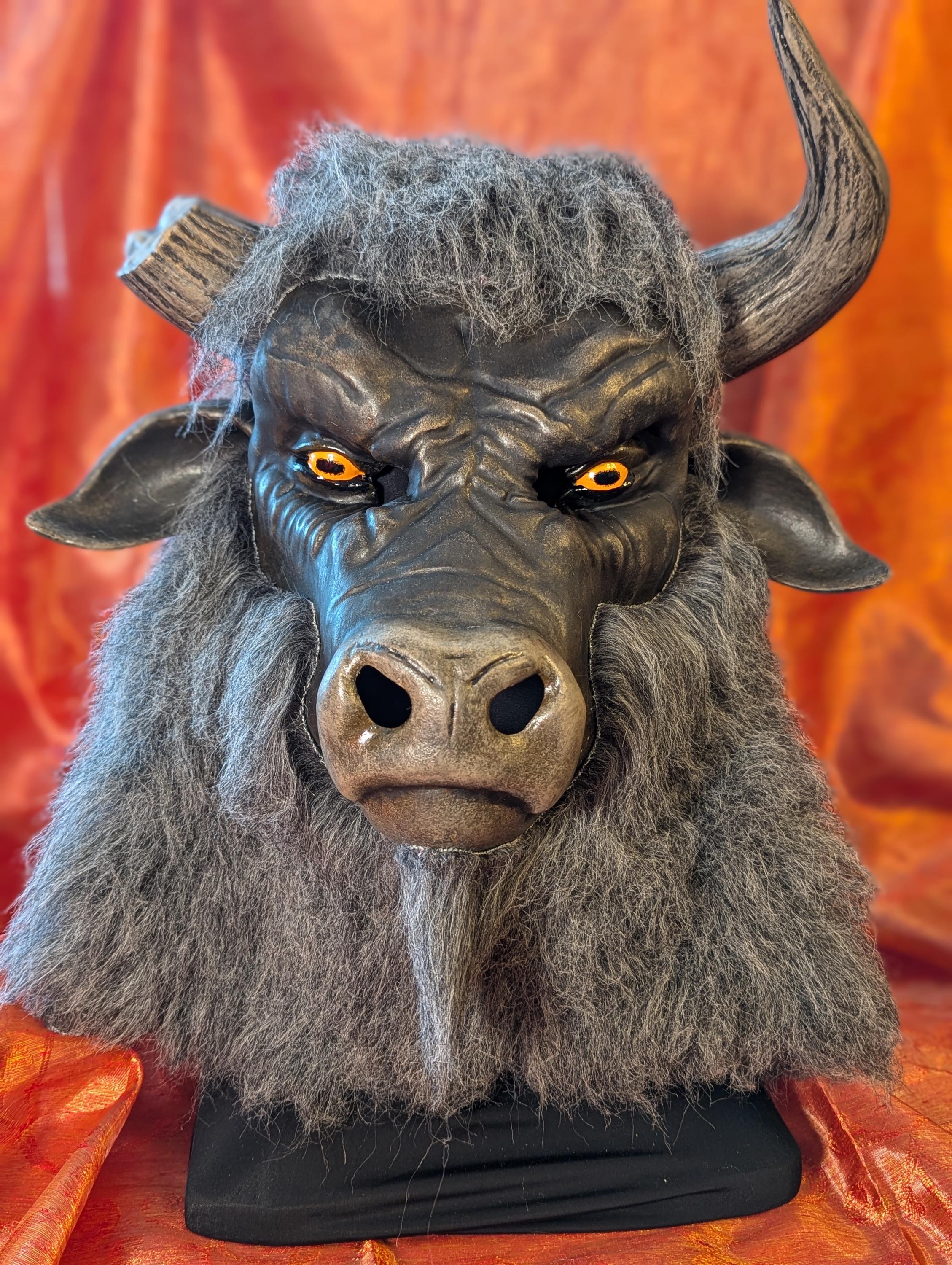 3D Printable Minotaur Mask STL File Broken Horn Bull Mask for Cosplay ...