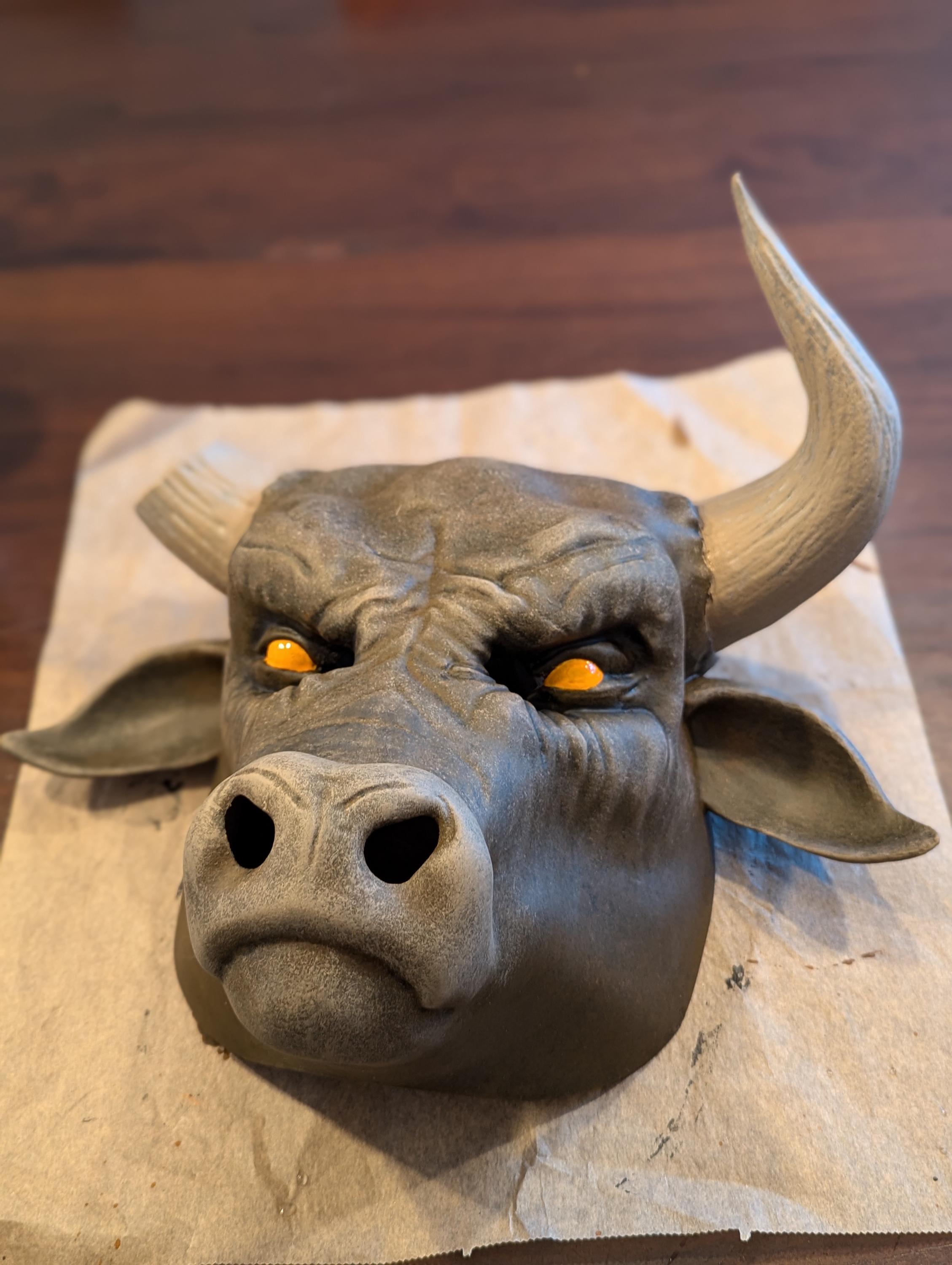 3D Printable Minotaur Mask STL File Broken Horn Bull Mask for Cosplay ...